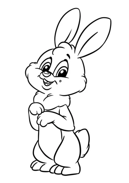 Fat Rabbit Cartoon Illustration Isolated Image Coloring Page — Stock ...