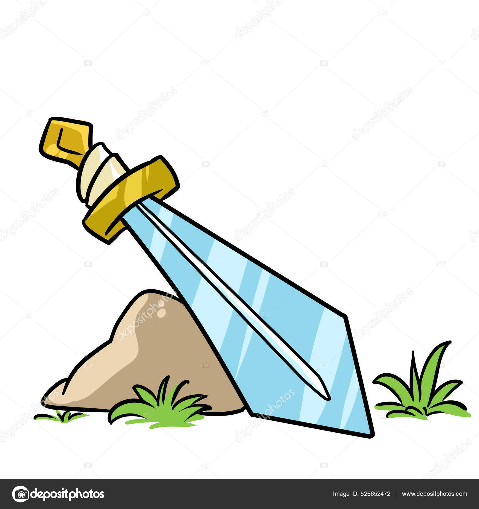 Sword Medieval Weapon Illustration Cartoon Stock Illustration by ...