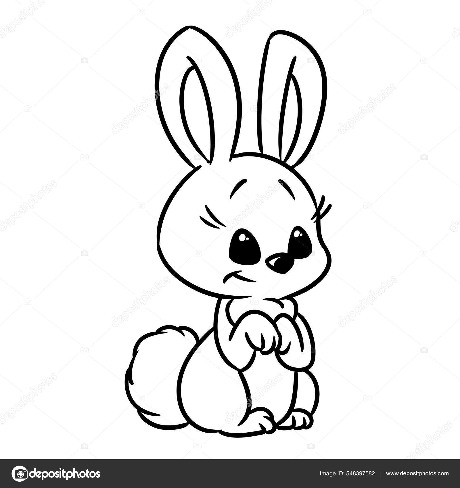 Rabbit Small Illustration Cartoon Contour Line Stock Photo by ©Efengai ...