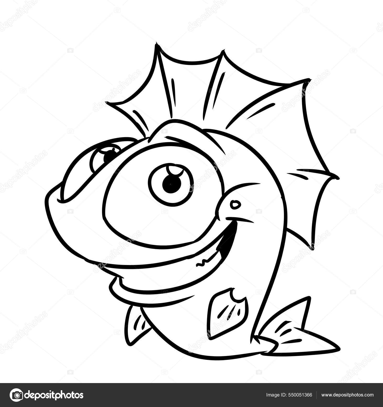 Funny Fish Parody Animal Laugh Illustration Cartoon Coloring Character ...