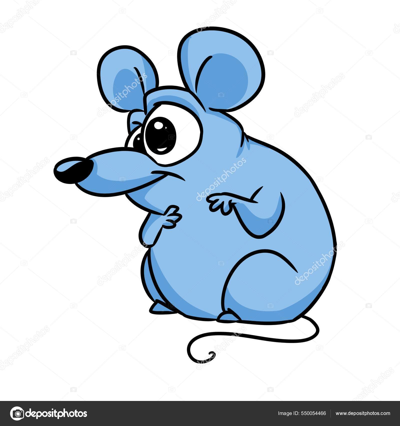 Little Blue Mouse Animal Illustration Cartoon Character Stock ...