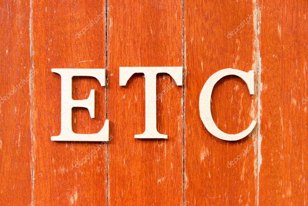 Letra del alfabeto en la palabra etc (abreviatura de etcétera) en el ...