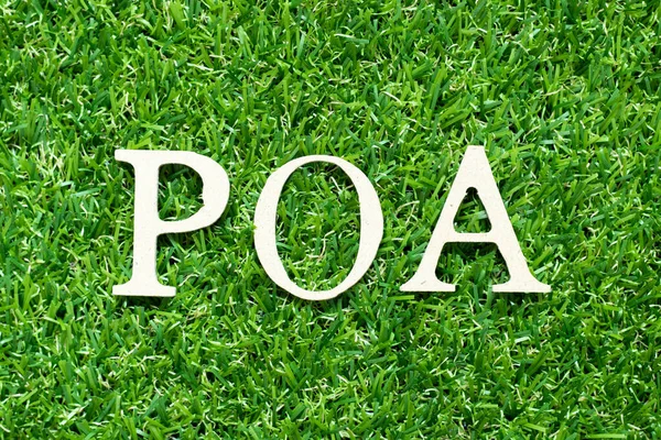 Alfabeto carta en la palabra POA (Abreviatura de Plan de acción, Poder ...