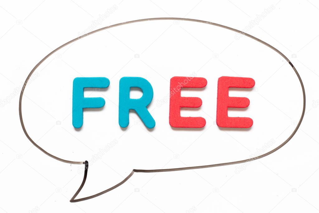 Letra del alfabeto con la palabra libre en el dibujo de la mano de la ...