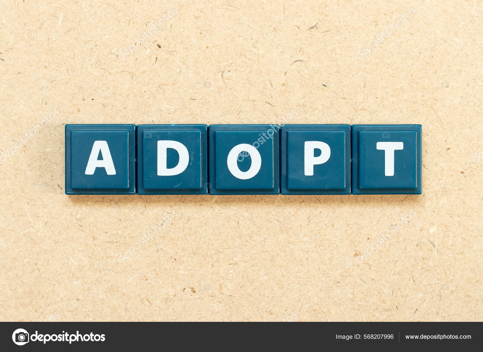 Tile Alphabet Letter Word Adopt Wood Background Stock Photo by ©thaneeh ...