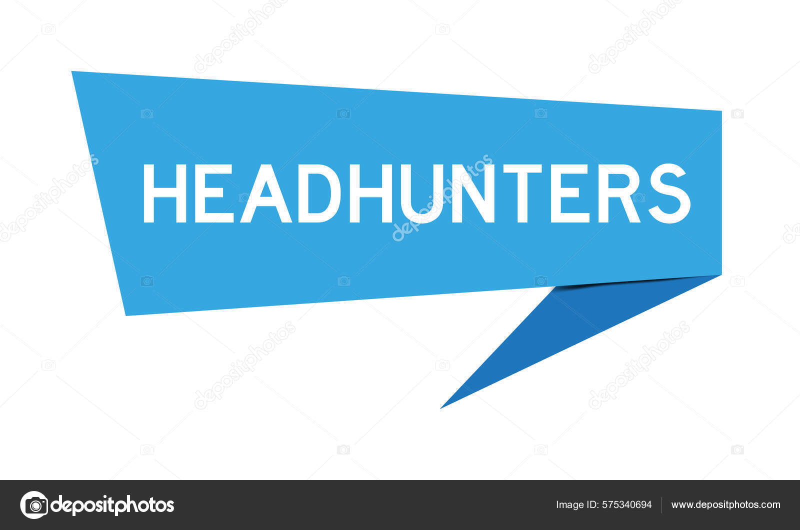 Blue Color Speech Banner Word Headhunters White Background Stock Vector ...