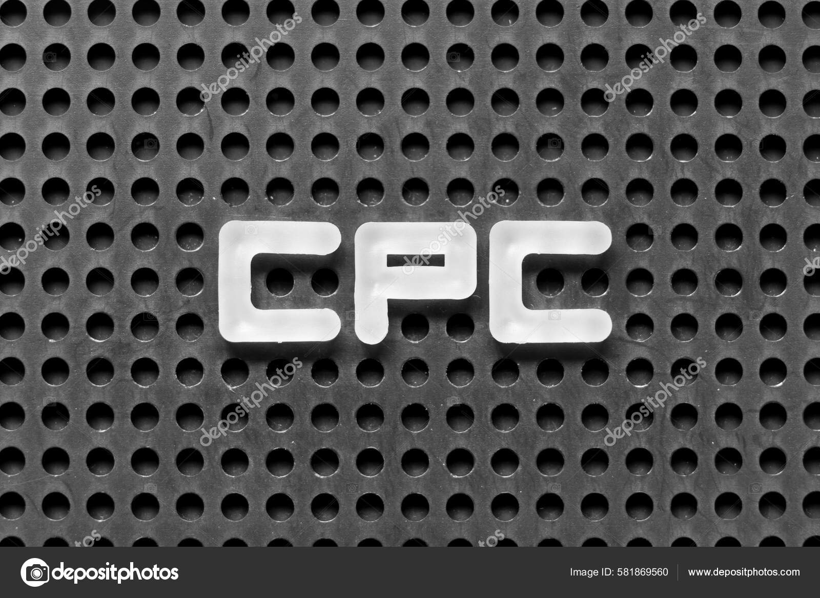 White Alphabet Letter Word Cpc Abbreviation Cost Click Black Pegboard ...