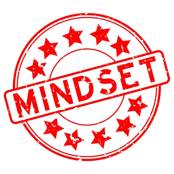 Grunge Black Mindset Word Star Icon Rubber Seal Stamp White Stock ...