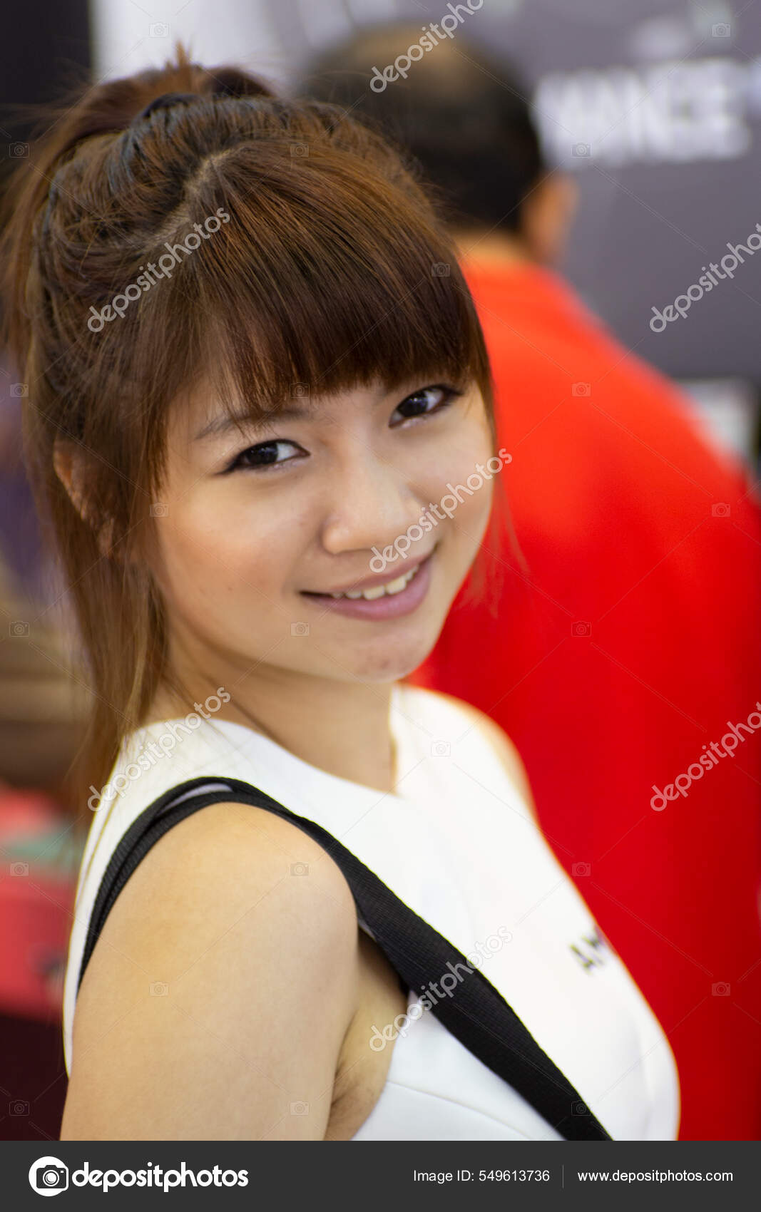 Taipei City Taiwan 2017 Computex Event Beautiful Asian Girl Stand — Stock Editorial Photo ...