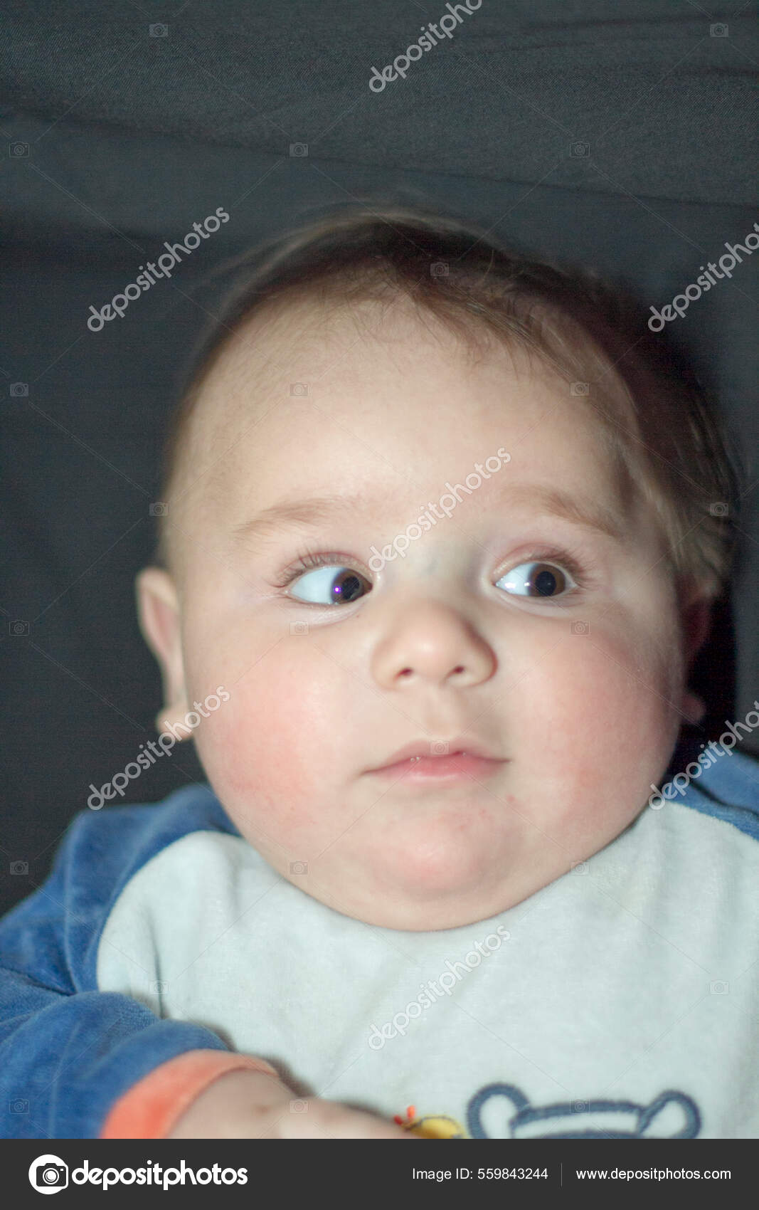 Newborn Baby Makes Strange Surprised Faces High Quality Photo — Stock ...