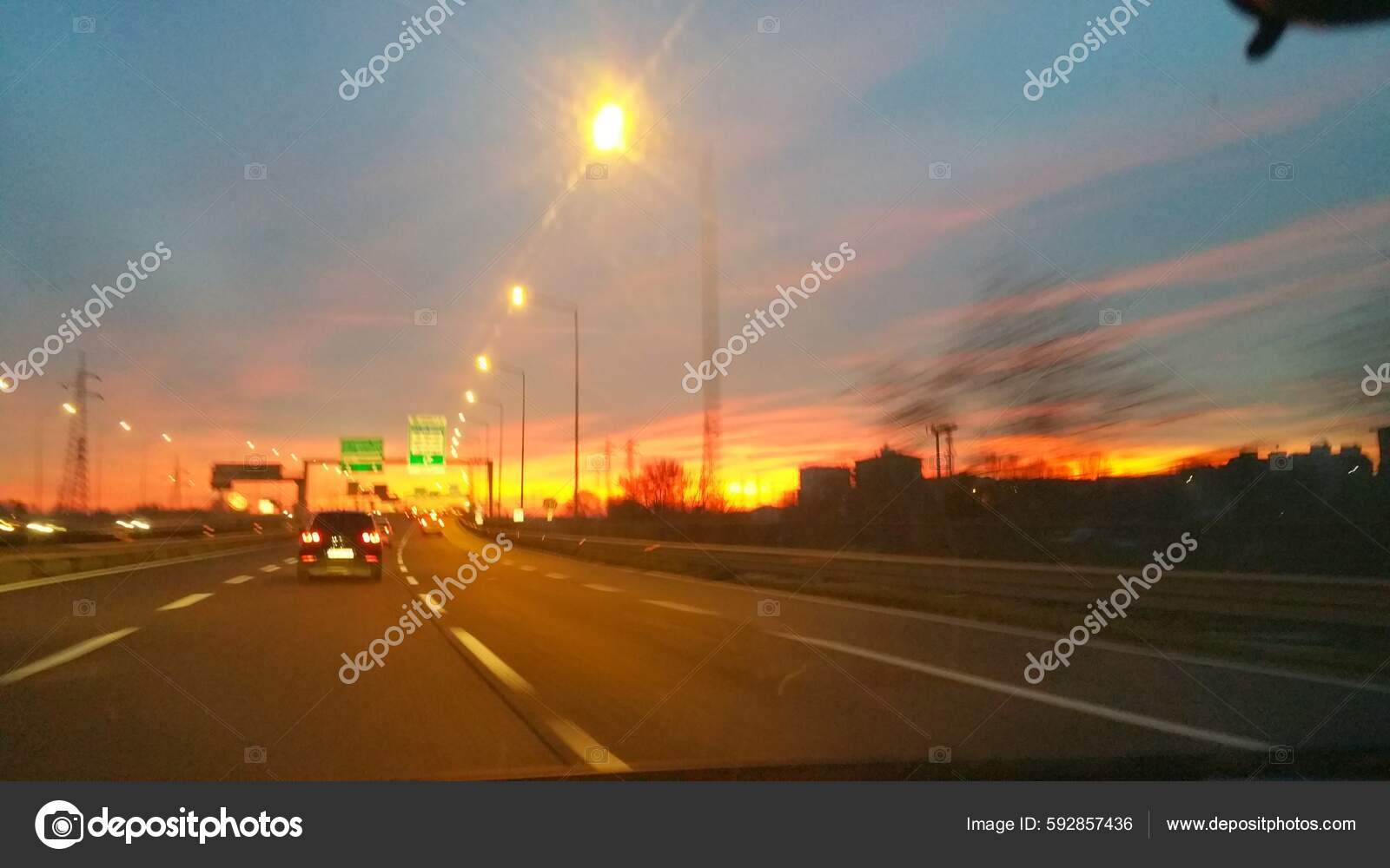 Italian Sunset Highway High Quality Photo — Stock Photo © serraiocco ...
