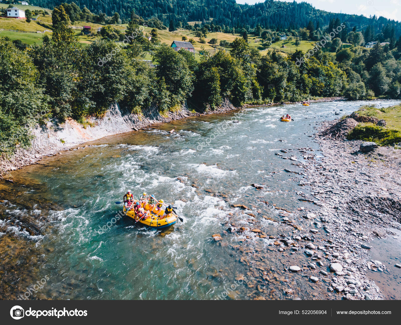 Mountains River Rafting Extreme Attraction Summertime Copy Space ...