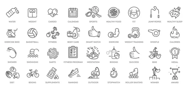 Line Art Style Icons Bundle Vector Illustration Stock Vector by ...