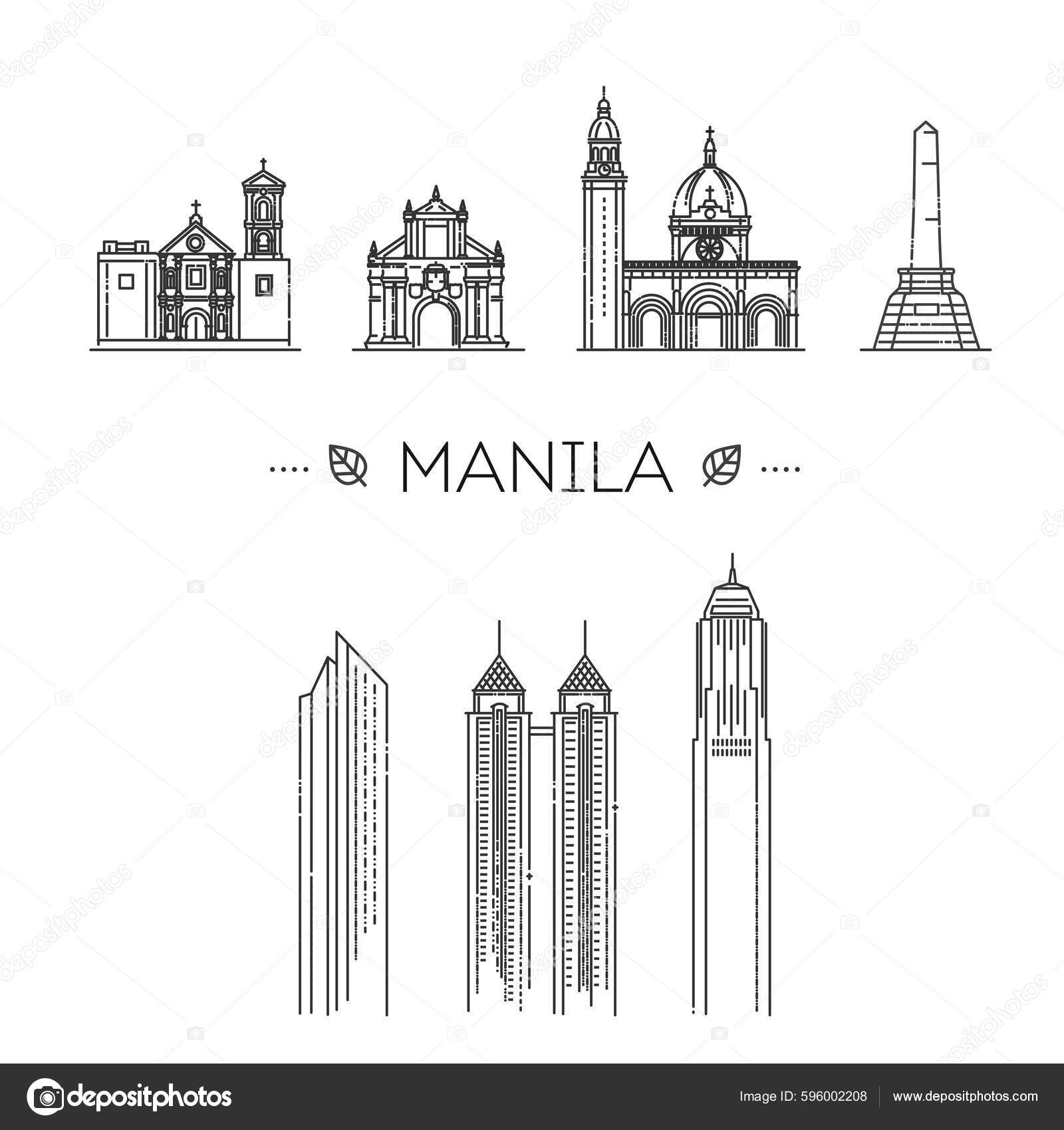 Manila Outline Vector Flat Symbols vector, gráfico vectorial ...