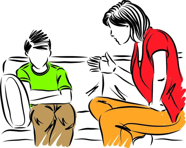 Parents Talking To Child Clipart Logo