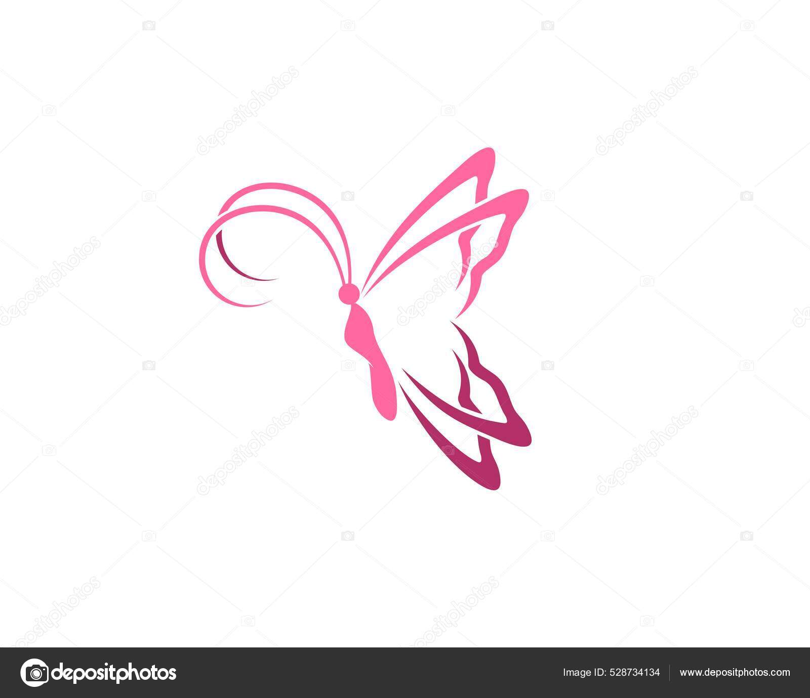 Flying Butterfly Pink Color Logo Stock Vector Image by ©skyace #528734134
