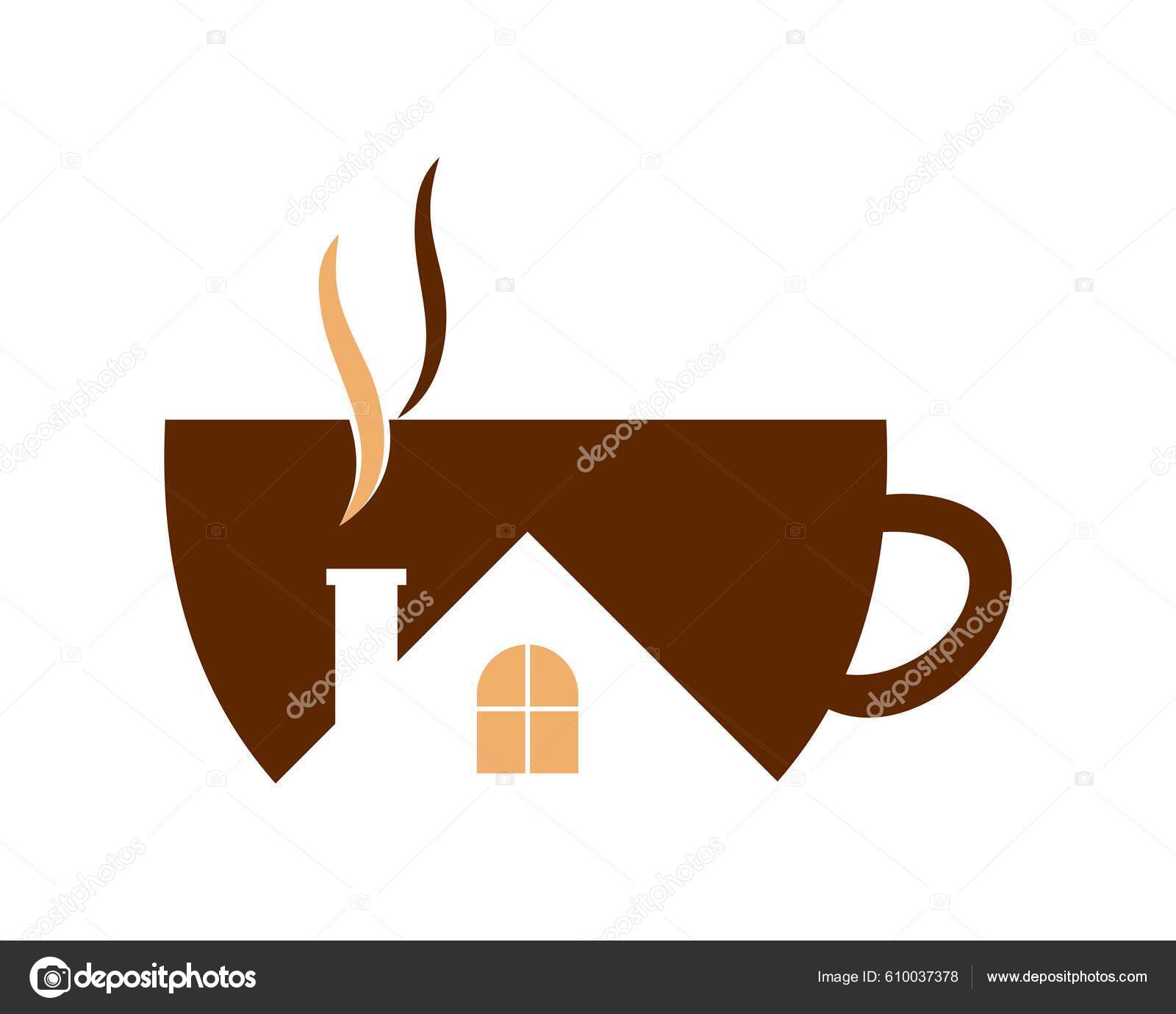 Coffee Cup House Shape Stock Vector Image by ©skyace #610037378