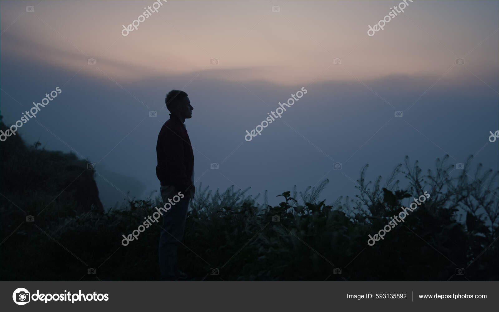 Lonely Silhouette Man