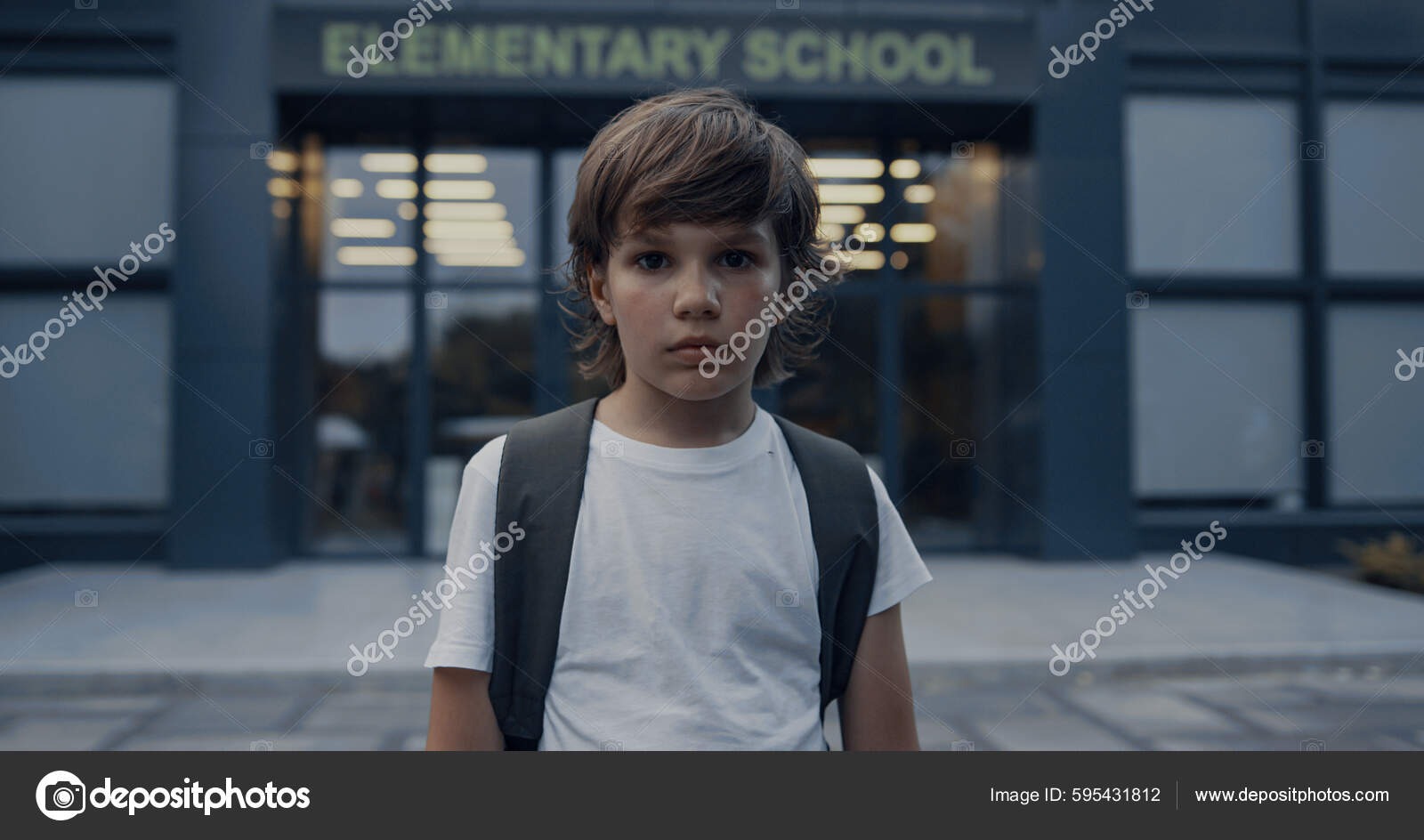 Sad Elementary Student