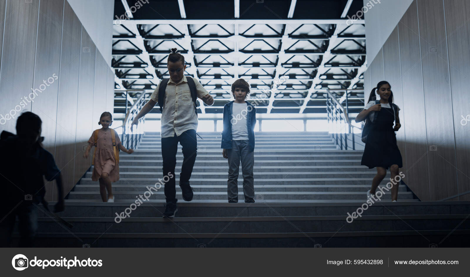 Person Walking Alone In School