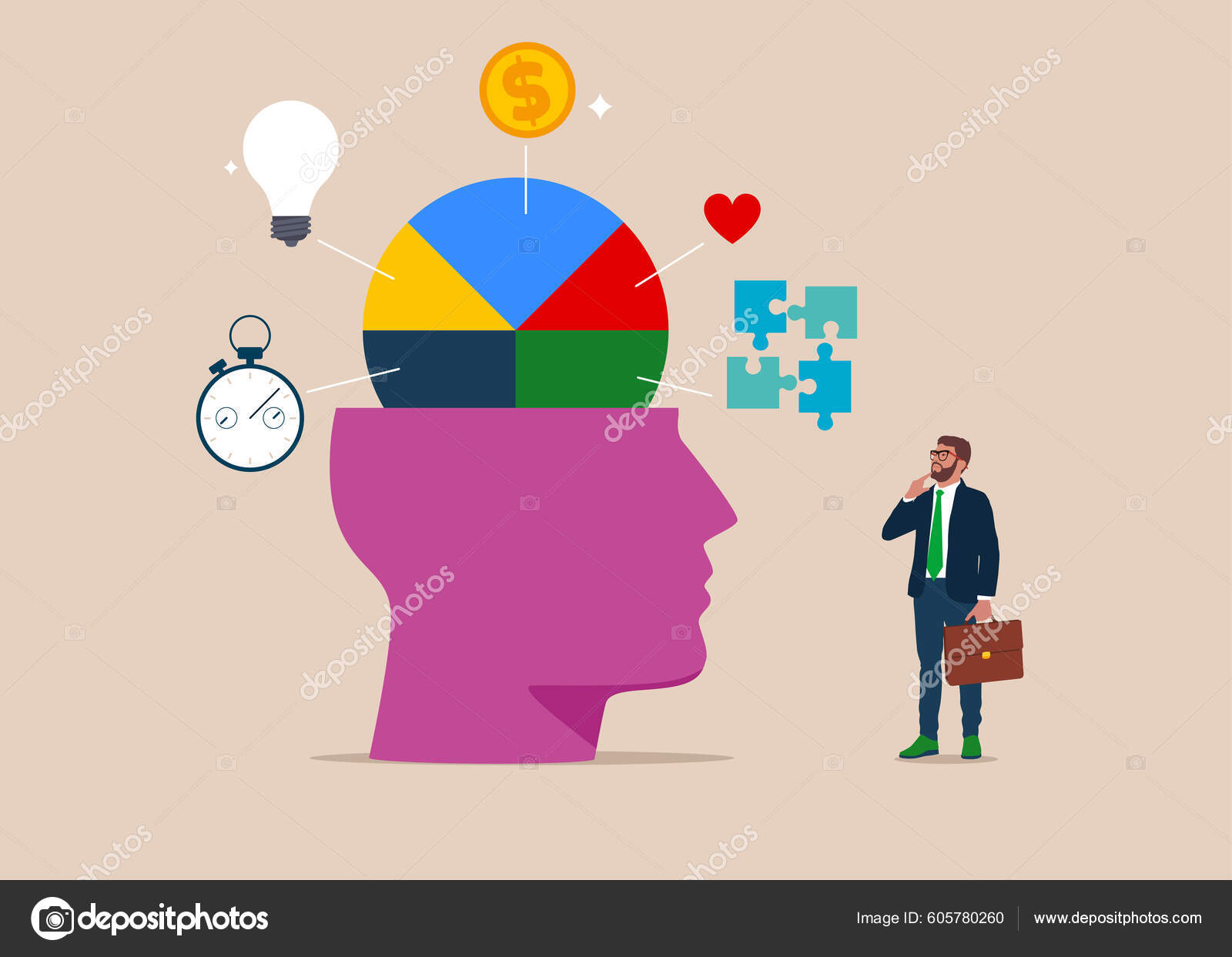Human Head Brain Pie Chart Idea Solution Time Intelligence Knowledge ... Human Head Brain Pie Chart Idea Solution Time Intelligence Knowledge ...