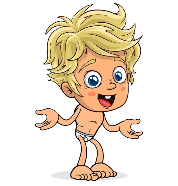 Cartoon Funny Standing Boy Character Showing Rock Roll Gesture Layered ...