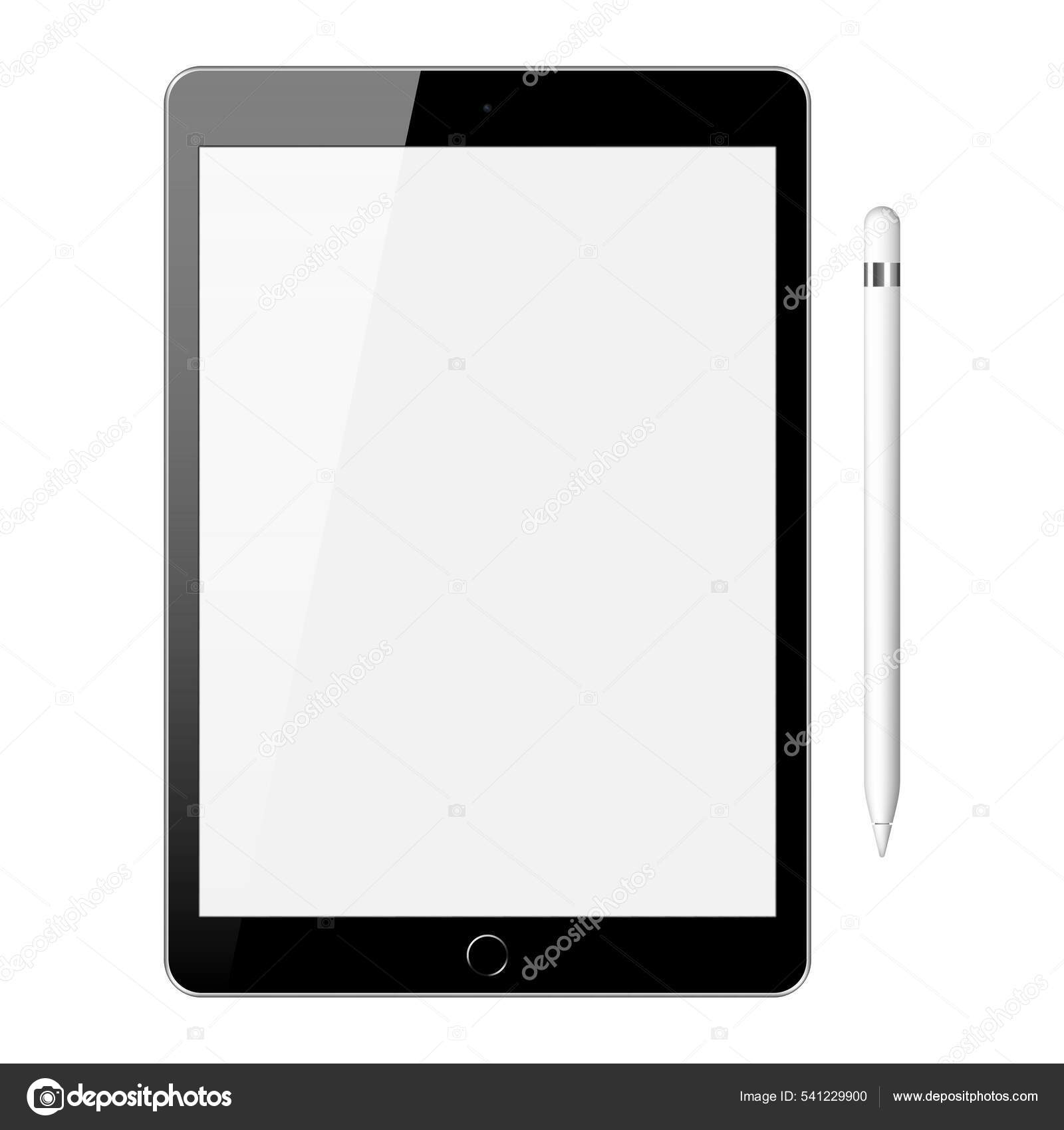 Tablet Computer Isolated White Background Realistic Vector Illustration ...