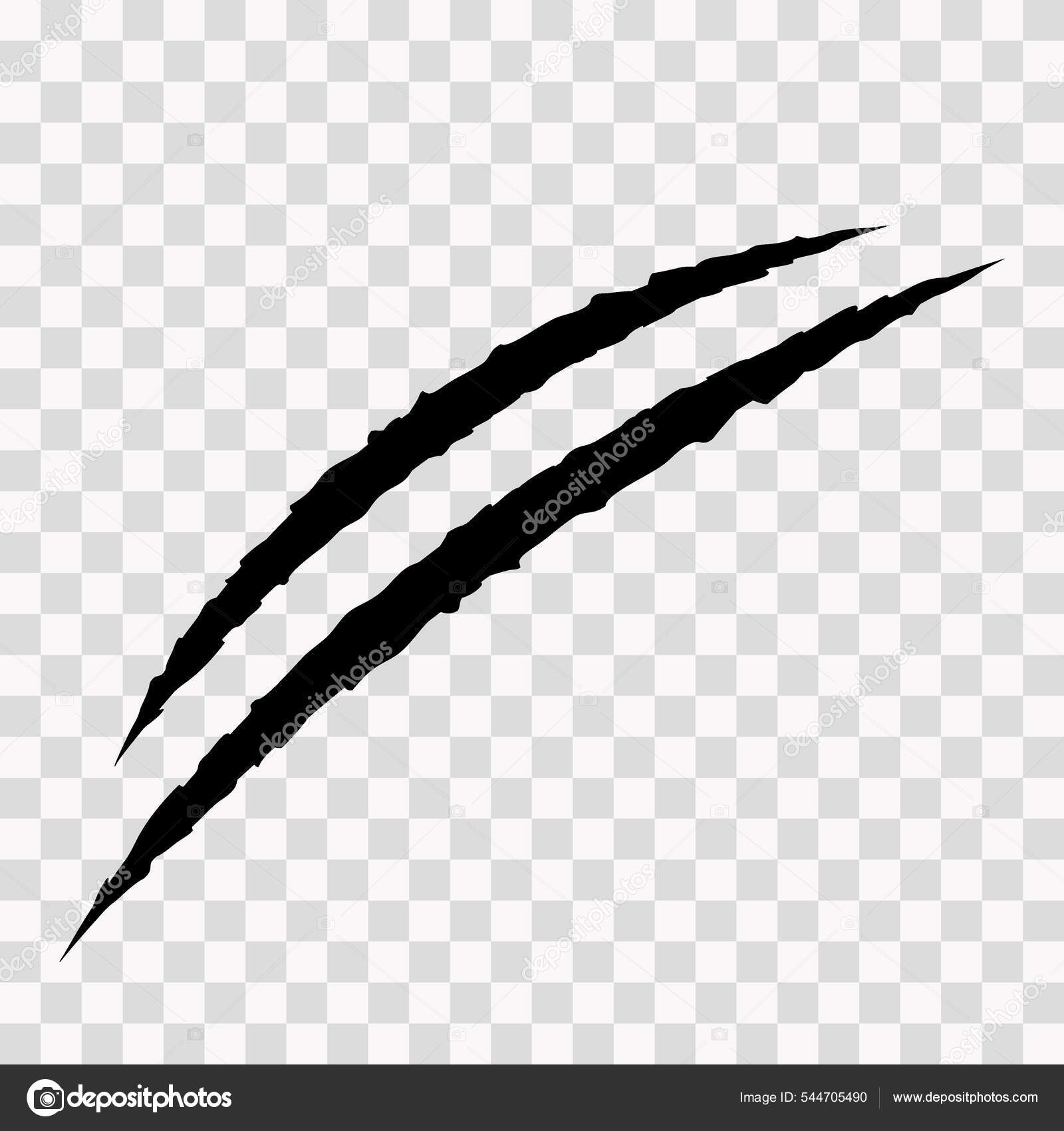Cat scratches. Animal claw marks in black. Monster or dinosaur attack ...