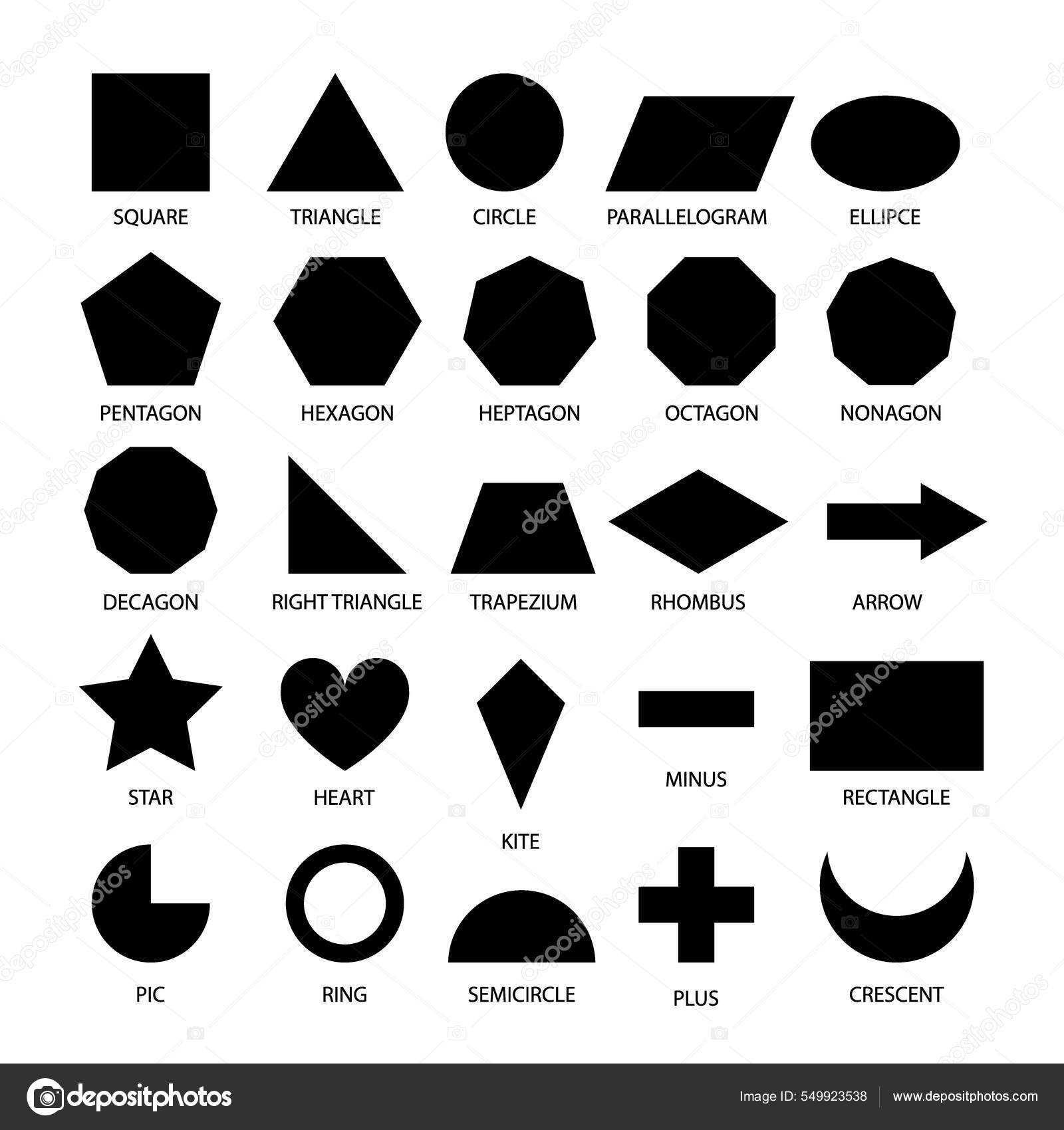 Bentuk dasar pengumpulan bentuk geometris untuk sekolah dasar atau ...