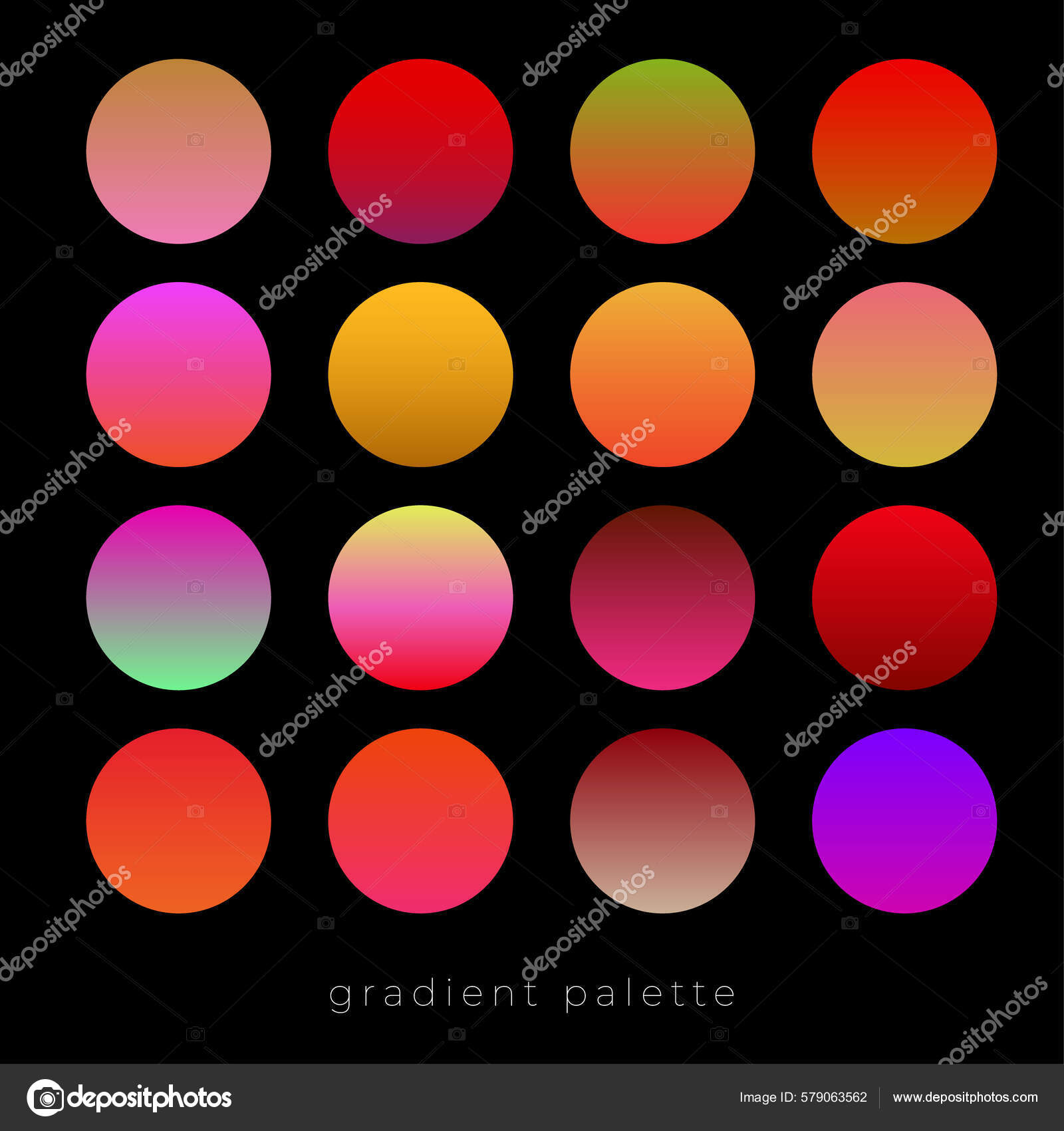 Gradient Palette Red Hot Spectrum Red Orange Pink Purple Yellow Stock ...