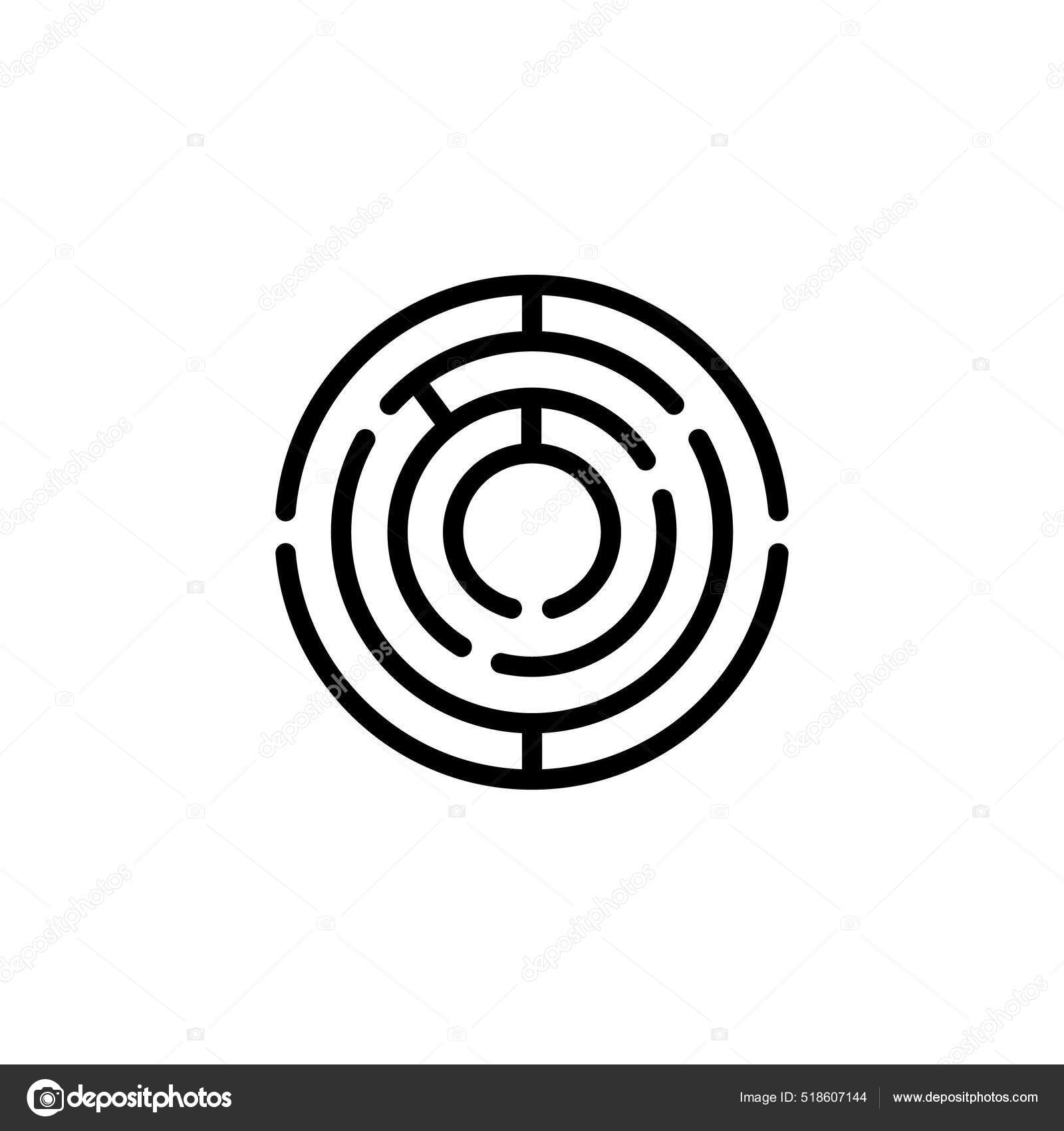 Kleines Einfaches Rundes Labyrinth Mit Symbol Und Logo Rundes Labyrinth ...