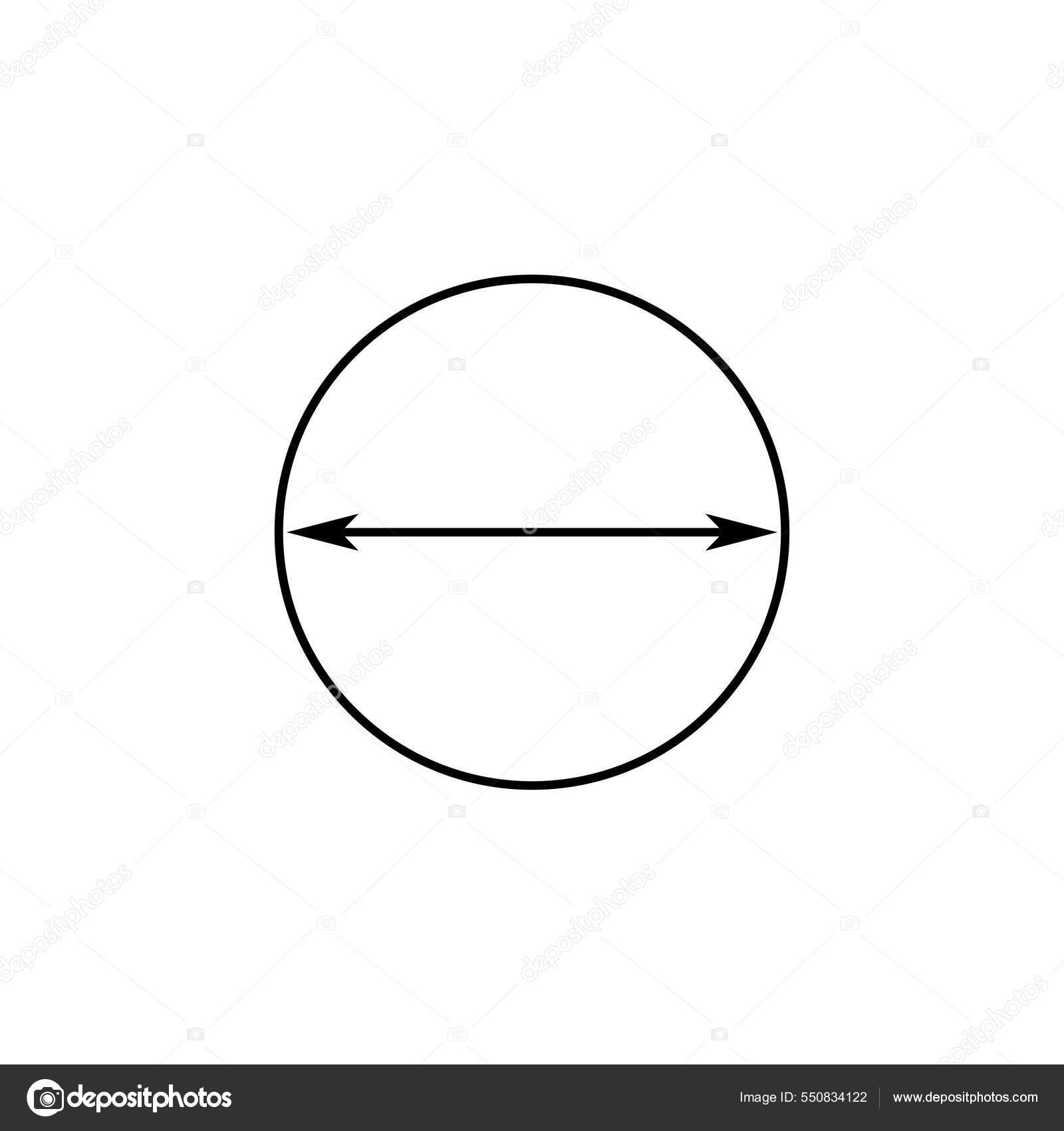 Circle Arrow Vector Drawing Shape Size Diameter Icon White Background ...