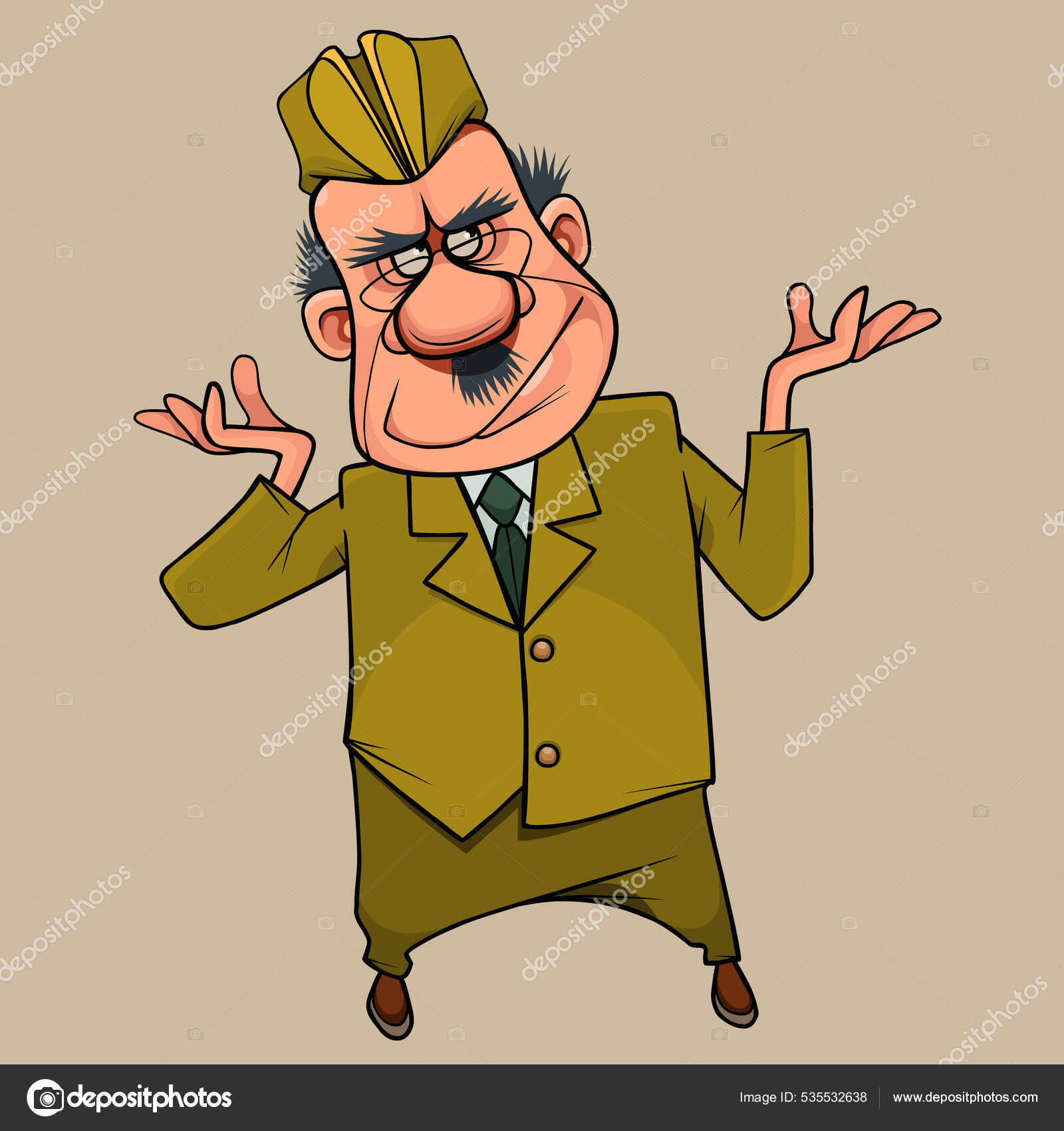 Serious Person Cartoon