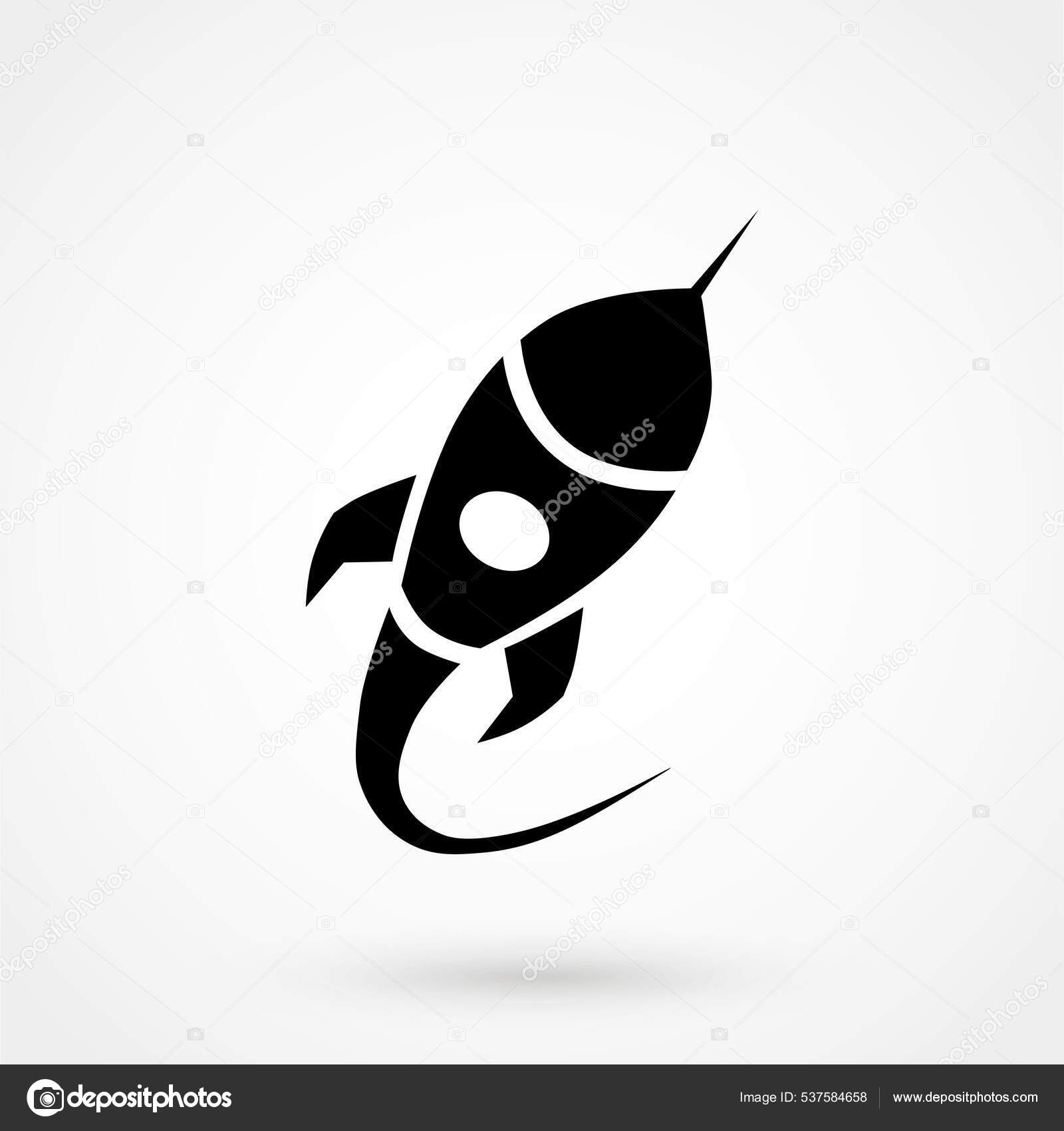 Rocket Icon Vector White Background Vector Illustration Stock Vector by ...