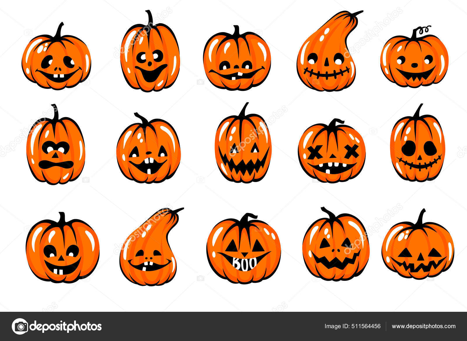 Calabazas De Dibujos Animados De Halloween