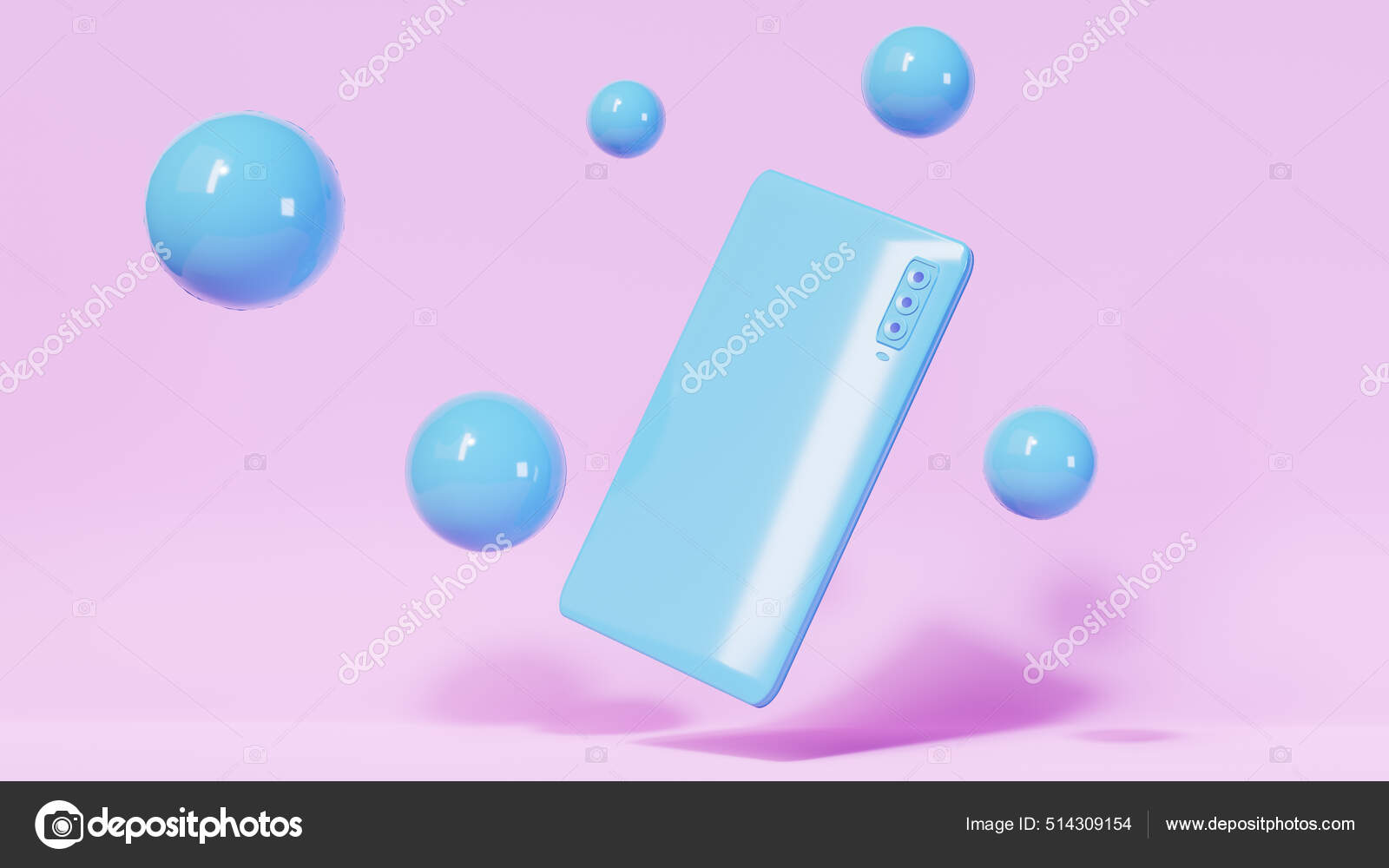 Minimal Smartphone Isolated Abstract Shapes Pastel Colors Rendering ...