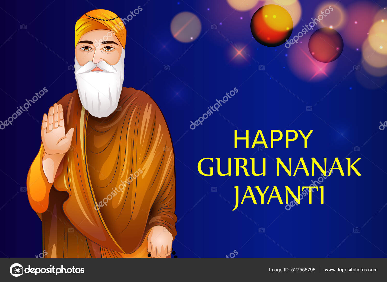 Image vectorielle Heureux Guru Purab sur l'ocassion du Guru Nanak ...