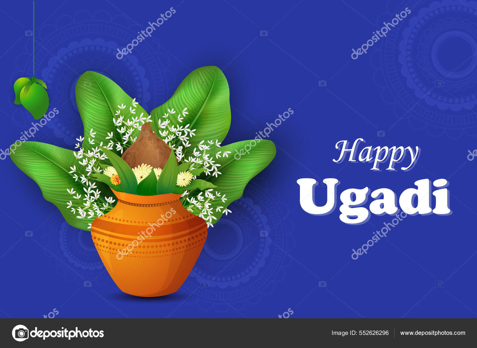 Happy Ugadi New Years Day festival of Andhra Pradesh, Telangana, and ...