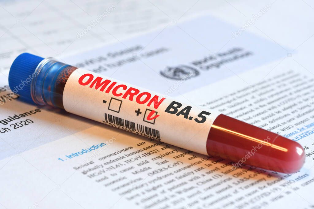 Tubo sanguíneo para la detección de la prueba Virus Covid-19 Omicron BA.5 Variante con resultado ...