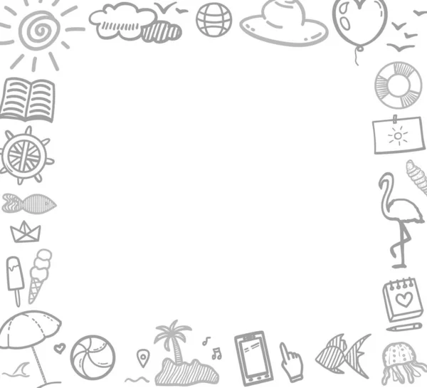 Summer Border Clip Art Black And White