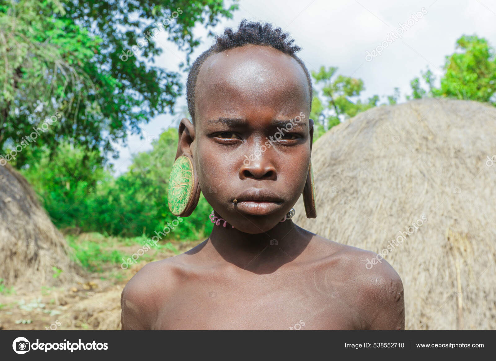 Omo River Valley Ethiopia November 2020 Portrait African Teenager Big ...