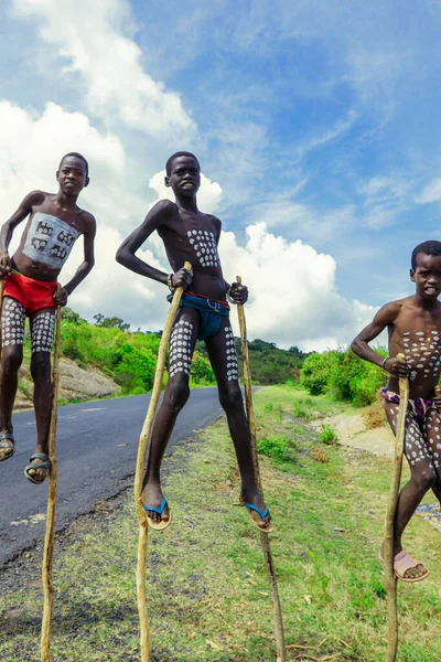 Omo Valley River Ethiopia August 2020 Mursi People Children National ...