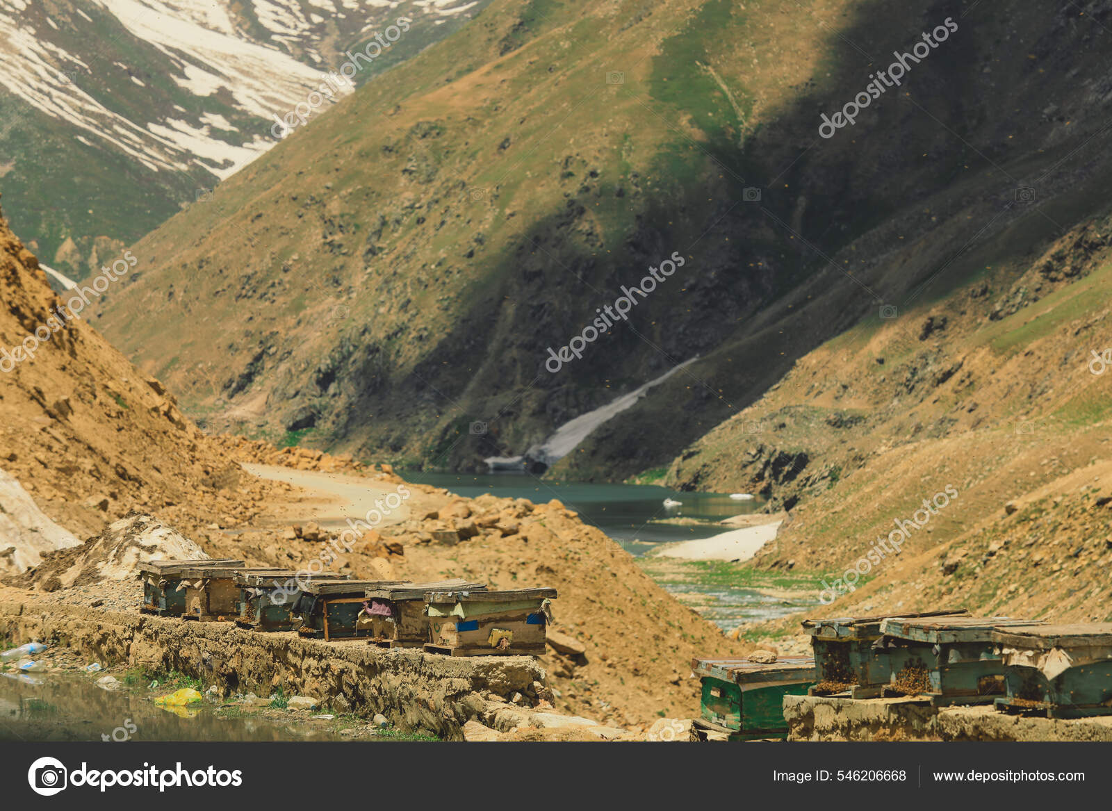 Wooden Bee Houses Gilgit Baltistan Highlands Spectacular Mountain View ...