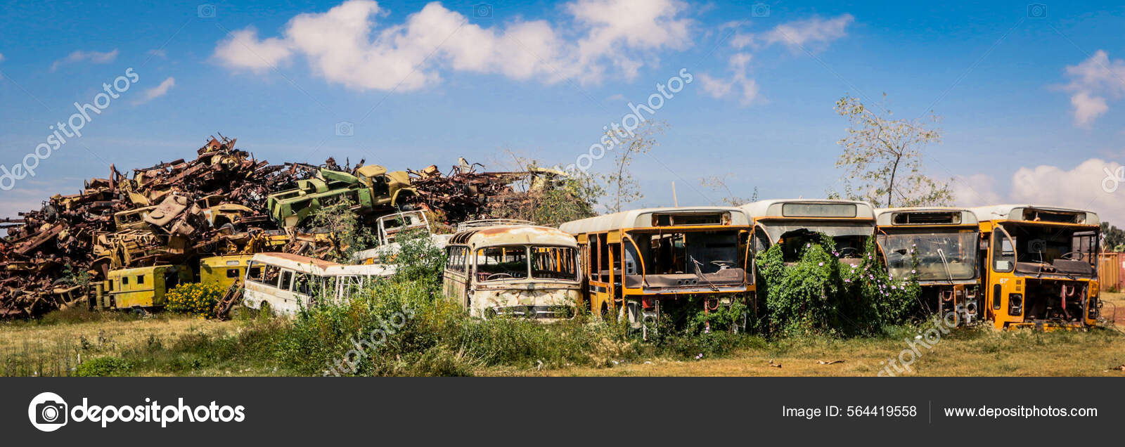 Rusted Crushed Buses Tank Graveyard Asmara Eritrea — Stock Photo ...