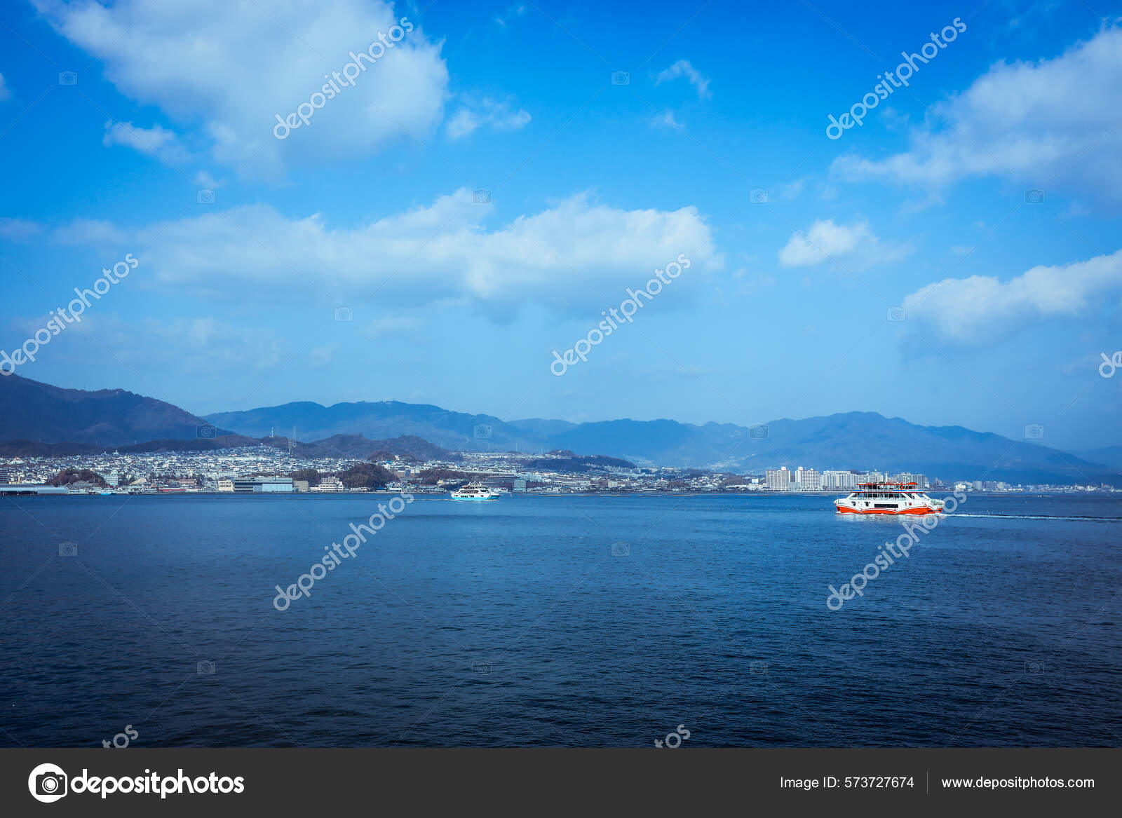 Miyajima Japan January 2020 Ferry Boat Itsukushima Shrine — Stock Photo ...