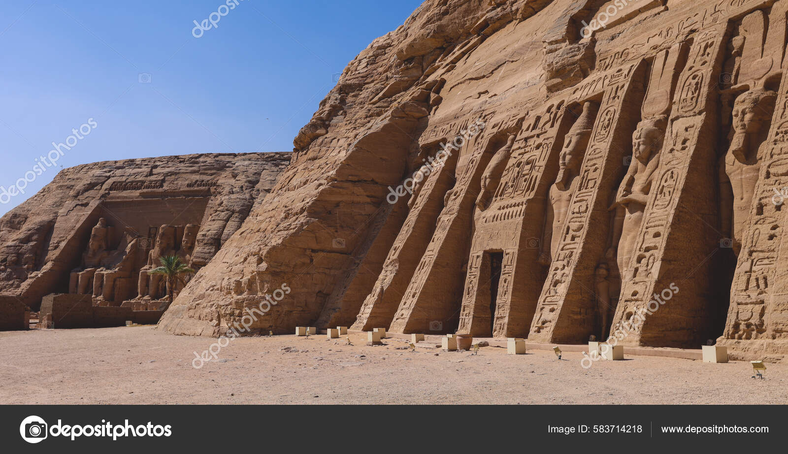 Main View Entrance Great Temple Abu Simbel Ancient Colossal Statues ...