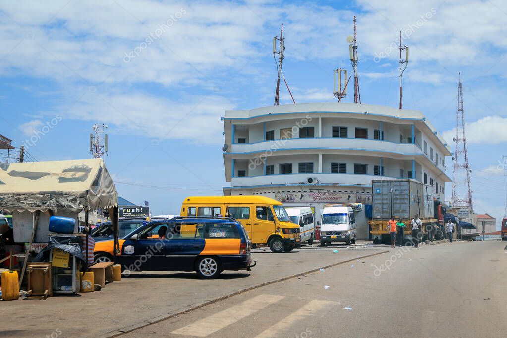 Kumasi, Ghana - April 06, 2022: Crowded African Road with Local Ghana ...