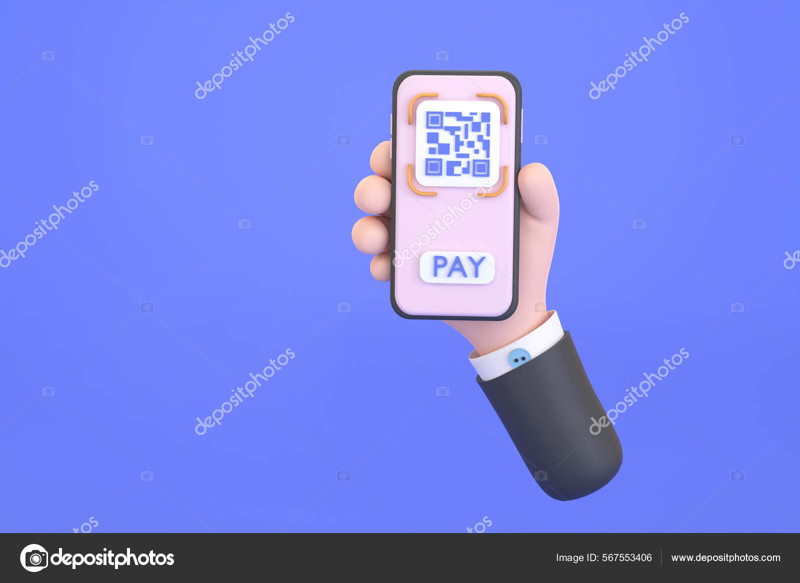 Code Scanning Icon Smartphone Hand Holding Mobile Phone Barcode Scanner ...