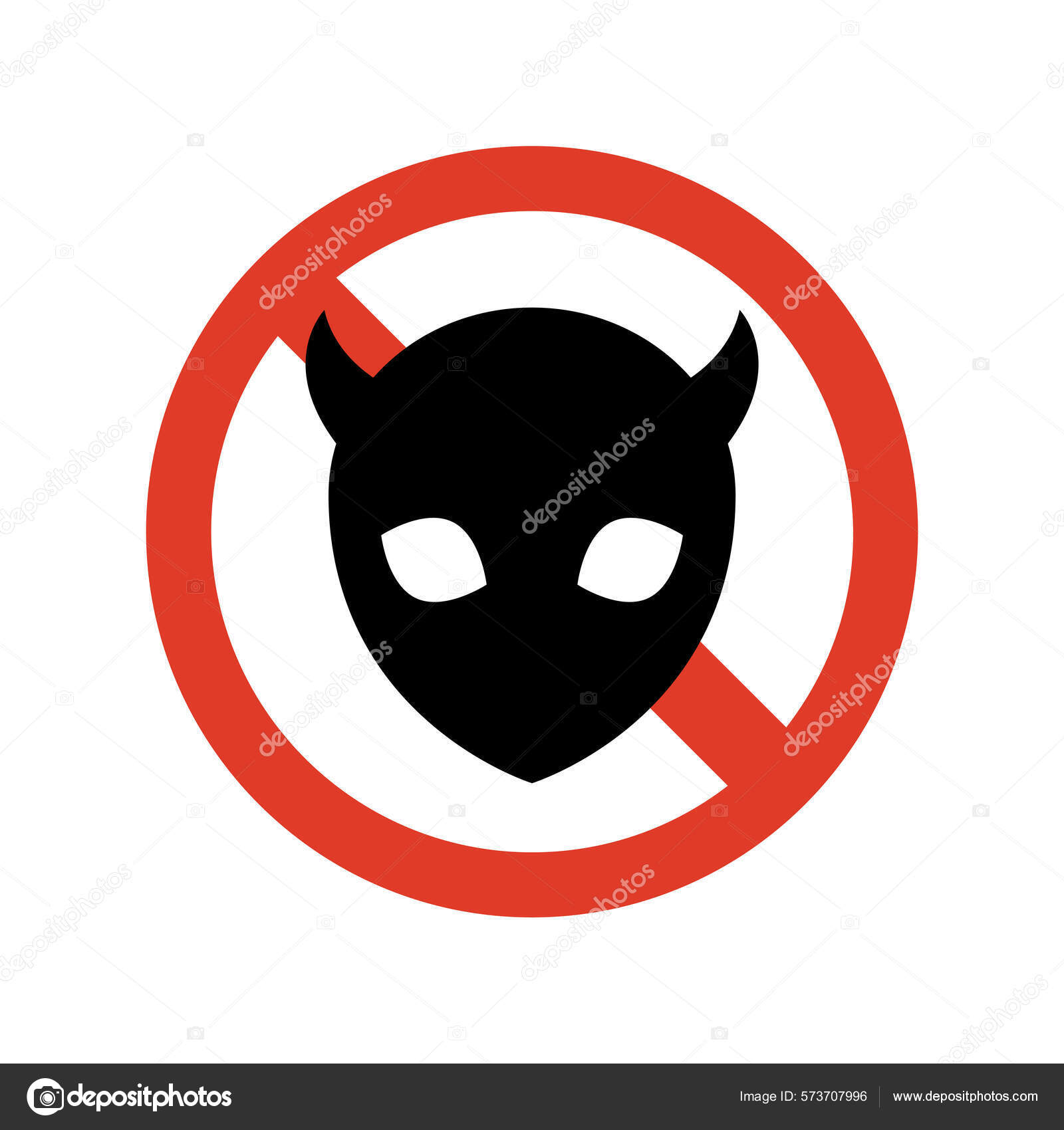 Signo Cabeza Del Diablo Ilustración Vectorial Aislada Vector de stock ...