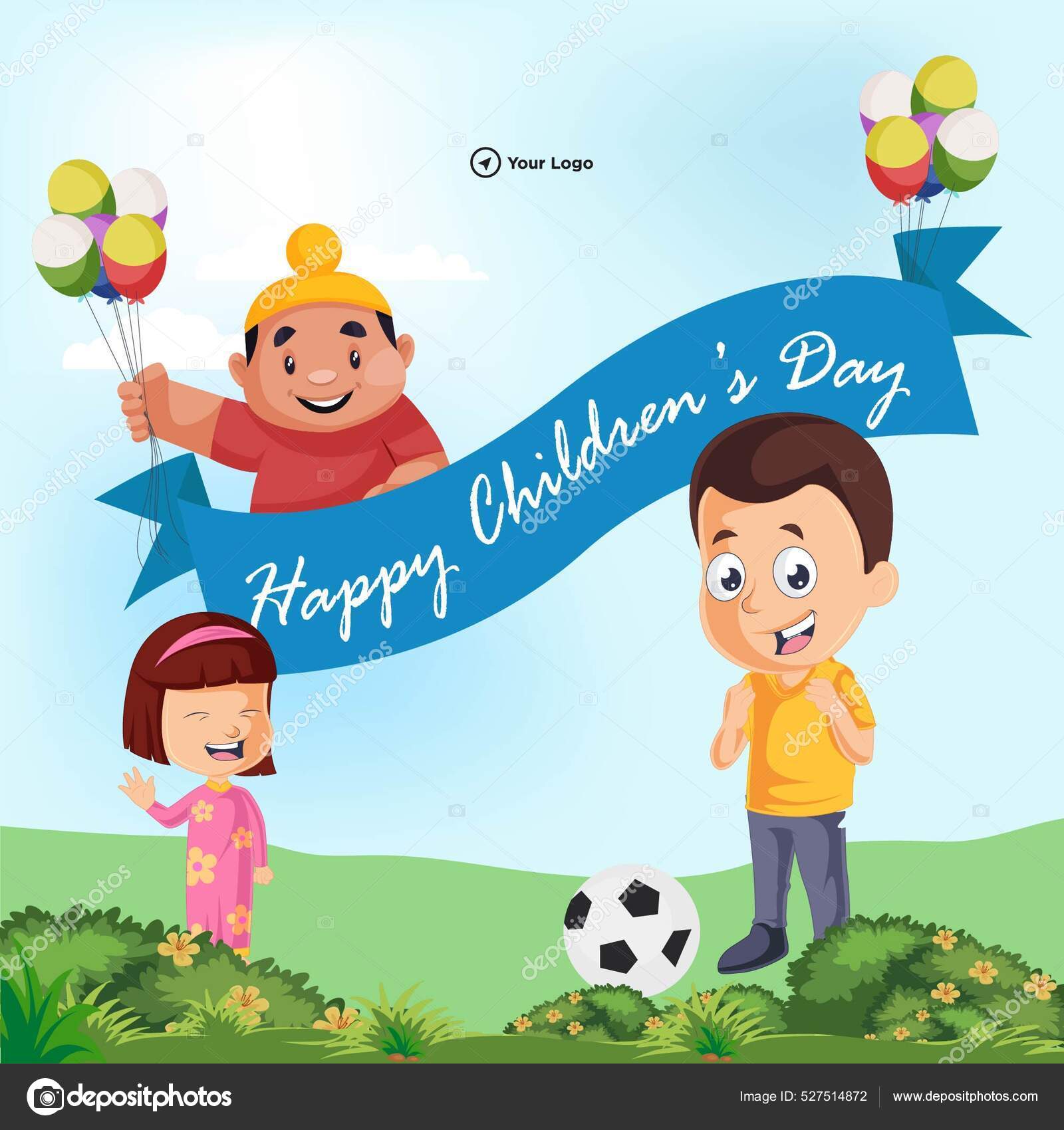 Creative Banner Design Happy Children's Day Template Stock Vector Image ...